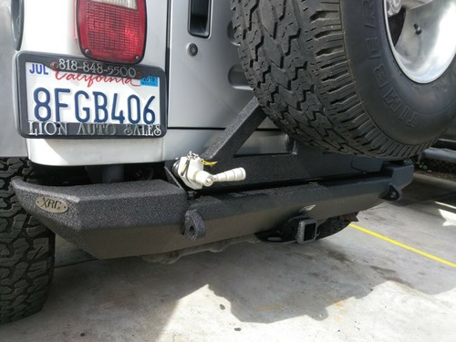 Smittybilt XRC Rear Bumper Fits Jeep Wrangler YJ TJ 76653 Black W/ Tire ...