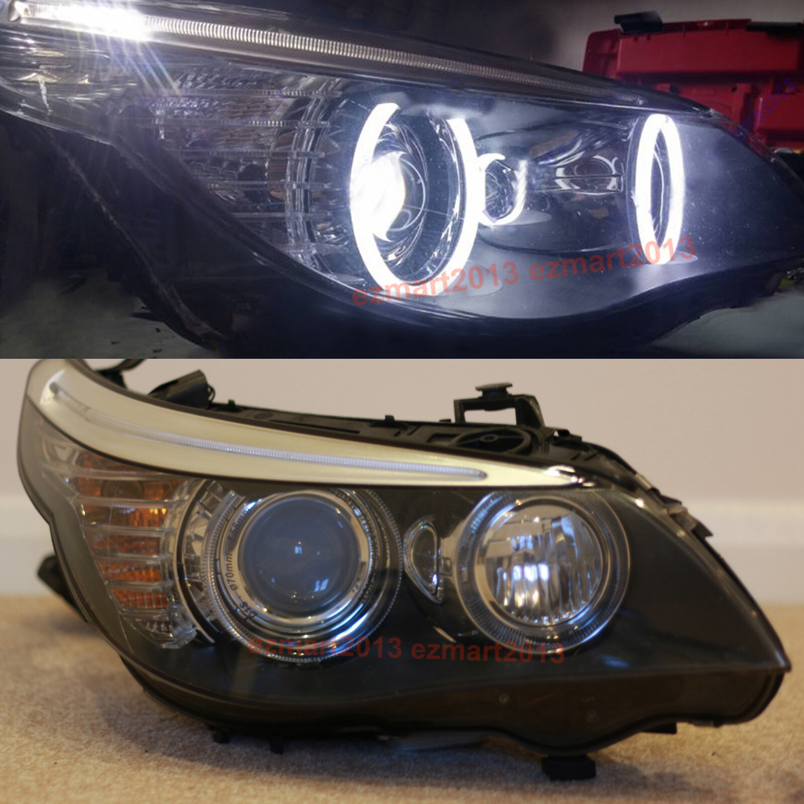 cotton LED halo ring for BMW E60 E61 LCI M5 08-10 Xenon headlight angel ...