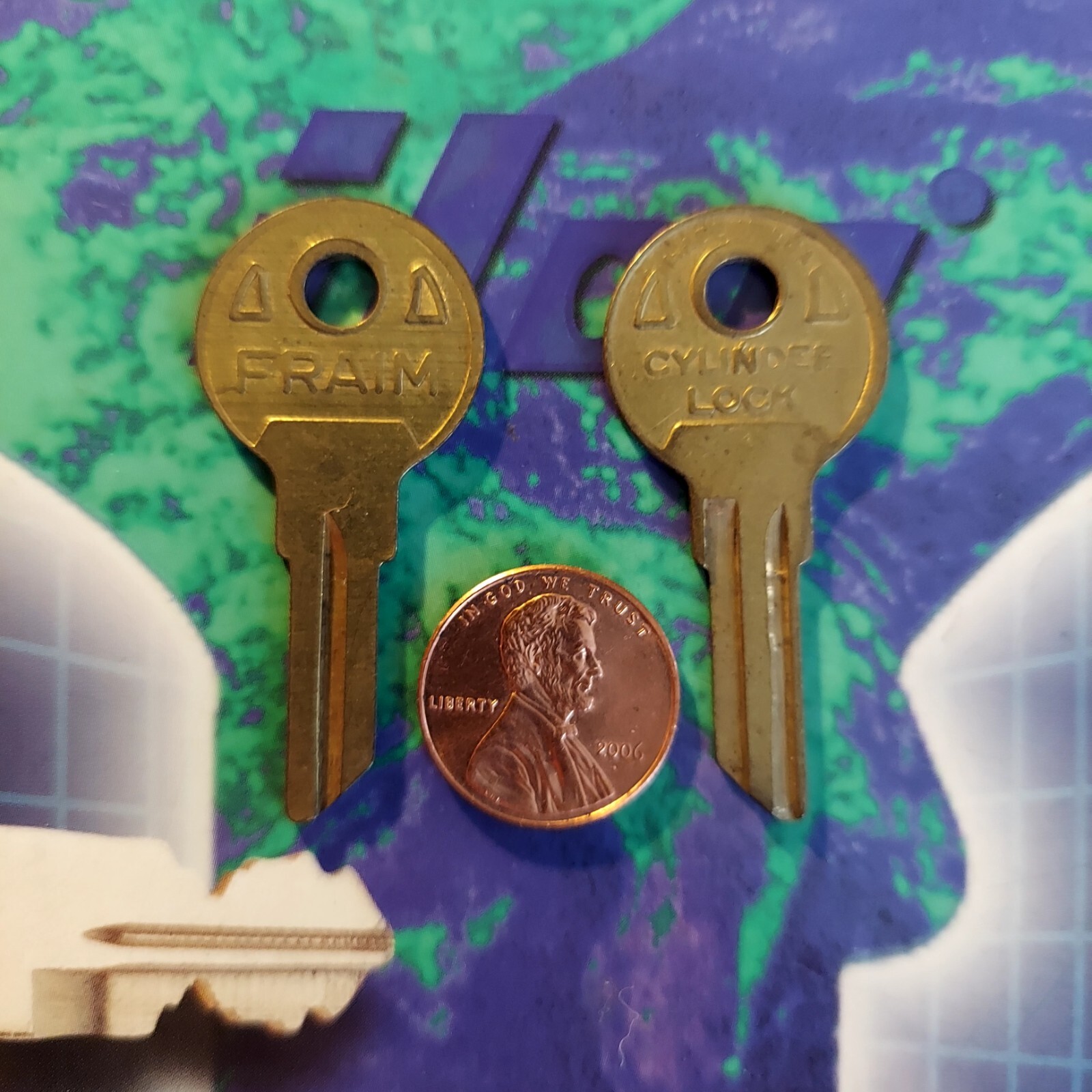 Fraim, Antique, Obsolete, 5-Disc Cylinder/ Padlock, OEM / NOS Key Blank ...