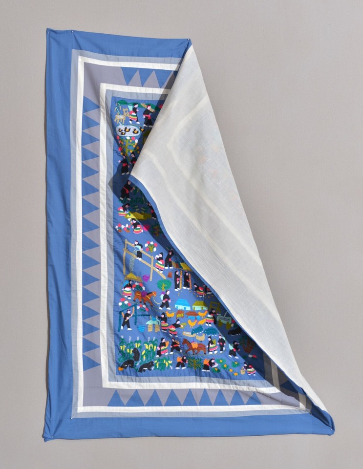 LARGE ANTIQUE / VINTAGE CHINESE THAI BLUE HMONG EMBROIDERY TAPESTRY | eBay