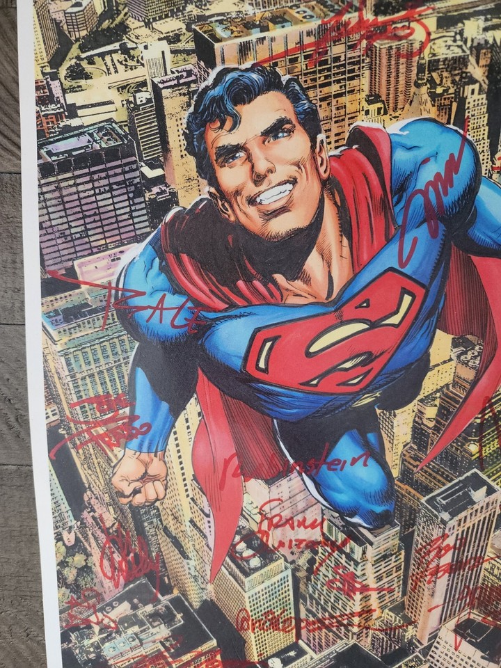 NEAL ADAMS ICONIC SUPERMAN PRINT SIGNED ADAMS PEREZ SALE MULTI-SIGNED ...