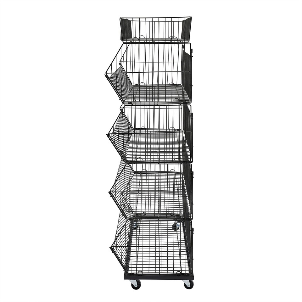 5 Tier Wire Grid Retail Display Shelf Merchandise Display Rack Stand 90 ...