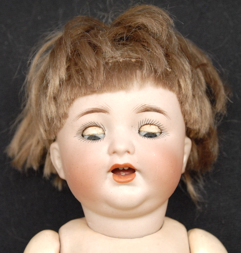 ANTIQUE K*R SIMON HALBIG 11" BISQUE HEAD DOLL COMPOSITION BODY SLEEP ...