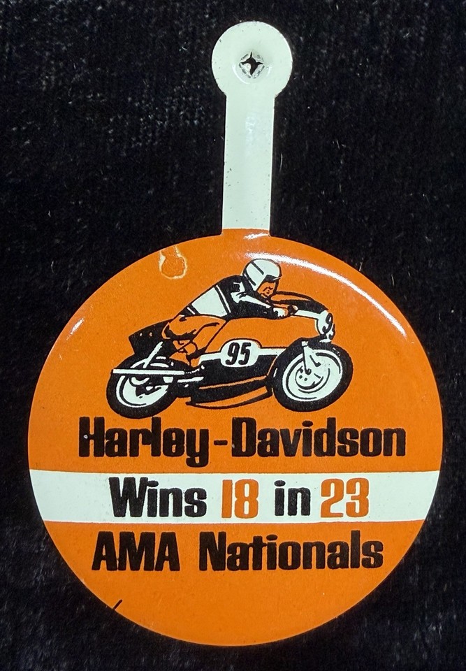 VINTAGE HARLEY DAVIDSON WINS 18 IN 23 AMA NATIONALS FOLDING METAL TAB ...