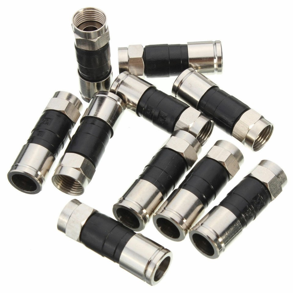 10* RG6 F-Type Compression Snap Seal Plug Connector Sky Satellite Virgin Cable f | eBay