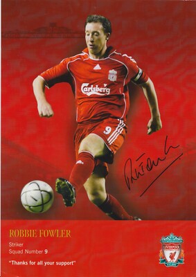 Robbie Fowler Pre Printed Autograph Official Liverpool Card - Football ...