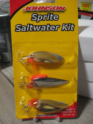 Johnson Sprite Saltwater Fishing Spoon Kit 3 Lures 1/2 Silver & 1/4 & 1 ...