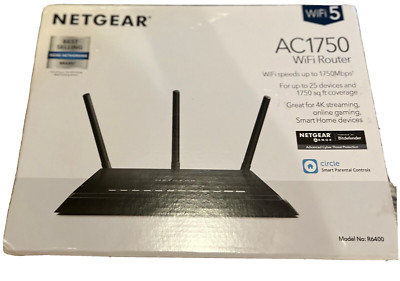 Netgear AC1750 R6400-100NAS 1300 Mbps 4-Port Gigabit Wireless AC Router ...