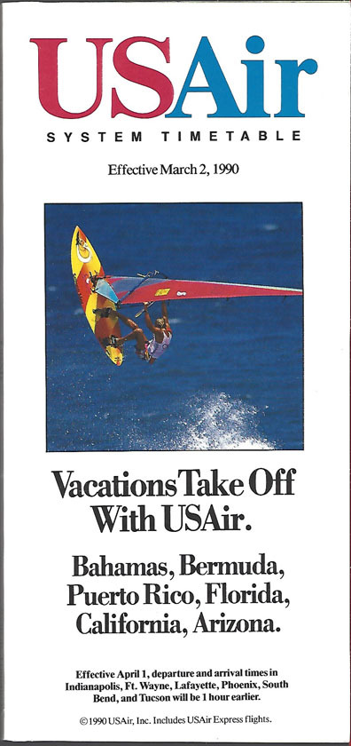 USAir system timetable 3/2/90 [308US] Buy 4+ save 25% | eBay