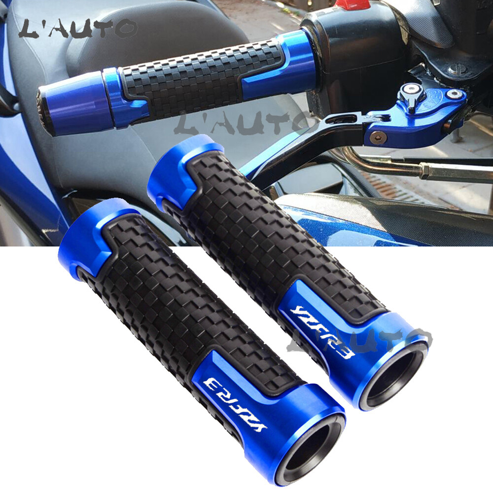 Blue motorcycle CNC Grips Handle bar Handlebar For Yamaha YZF R3 2015 ...
