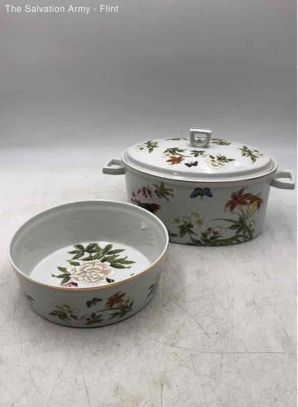 Shafford White Chinese Garden Japan Serving Dish & Casserole Lot Of 2 ...