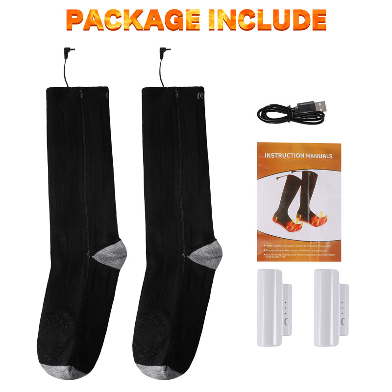 5V Electric Heated Socks w/ Rechargeable Battery Foot Winter Warm ...