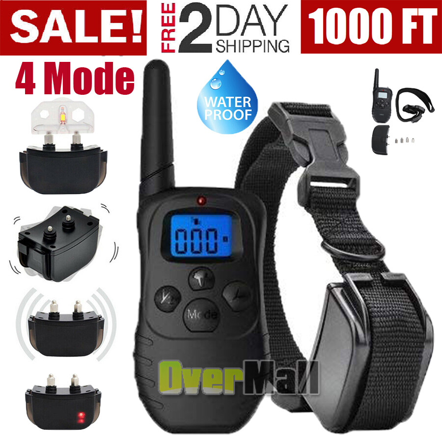 Dog Shock Collar Training Bark E-Collar Electric Remote For Small Large ...