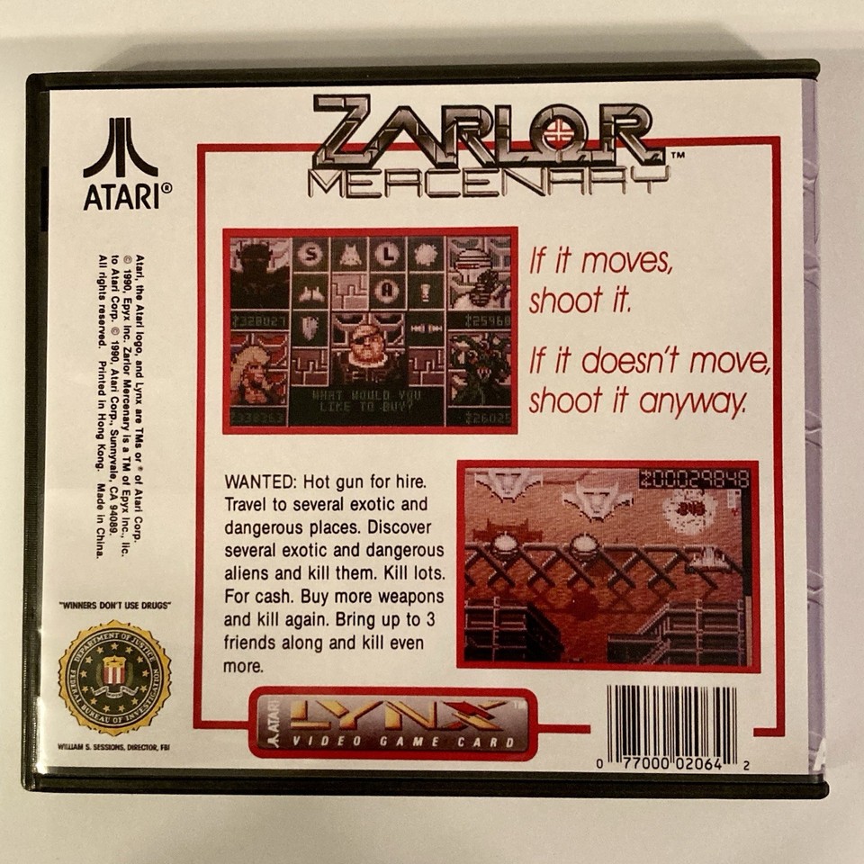 Zarlor Mercenary (Atari Lynx) - Cart Only in a REPRO CASE - Tested and ...