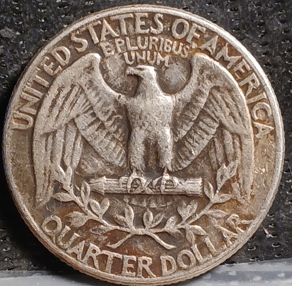 1964 No Mint Mark Quarter Black Berry Toning Free Shipping | eBay