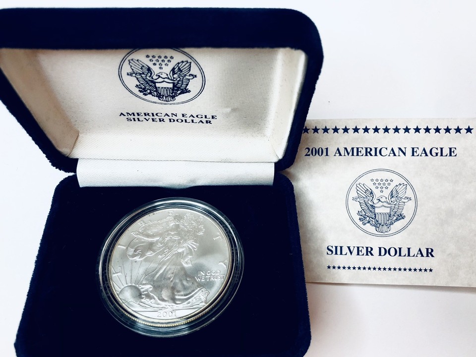 2008 W American Uncir. Silver Eagle * 1 OZ. U.S. Mint Coin w/ BOX, CASE ...