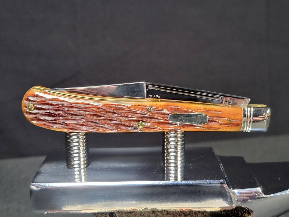 1991 Schatt & Morgan Series I Slimline Trapper 041811 Brown Jigged Bone ...