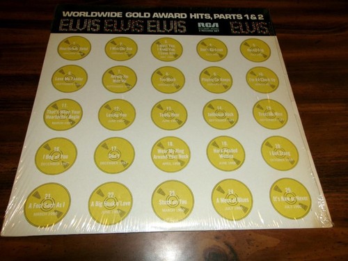 ELVIS WORLDWIDE GOLD AWARD HITS 2 LP's RCA R-213690 TAN LABEL DYNAFLEX ...