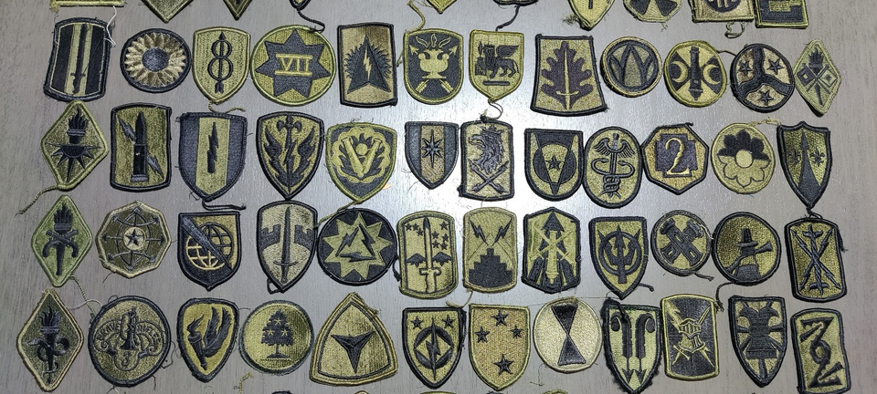 Genuine US Army Unit Patches Subdued - Lot of 97 original patches and ...