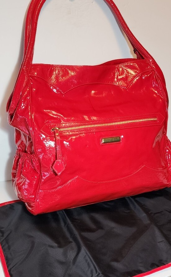 RARE ISABELLA FIORE RED TATTOO DOVE RAINBOW TRAVEL XLG HOBO SHOULDERBAG ...
