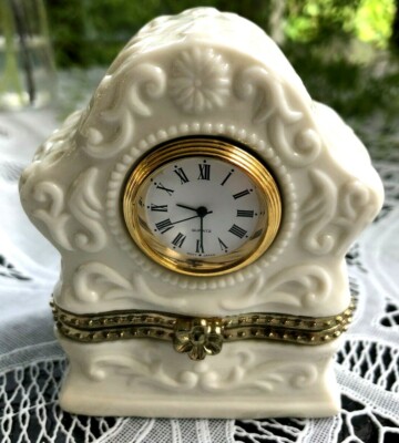 - PORCELAIN HINGED TRINKET BOX - MANTEL CLOCK | eBay