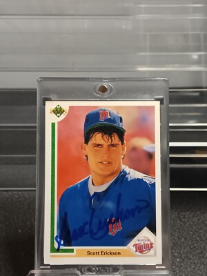 SCOTT ERICKSON autographed 1990 Upper Deck Baseball Card. Minnesota ...