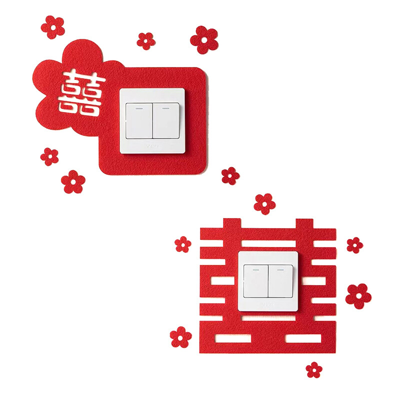 Wedding Holiday Switch Stickers Socket Decoration Stickers Indoor Wall ...