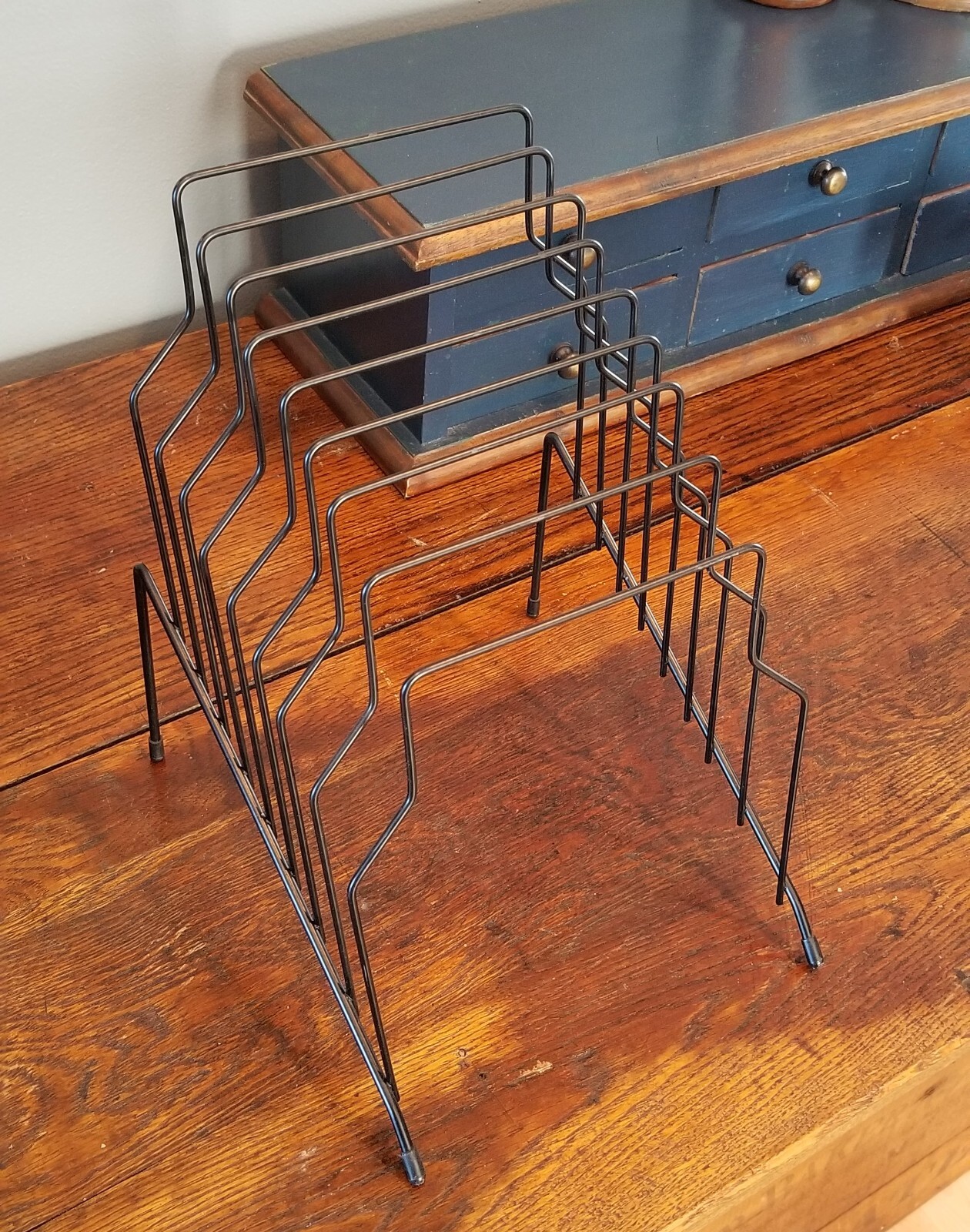Vintage Desktop Wire Step File Organizer Divider Rack for Office ...