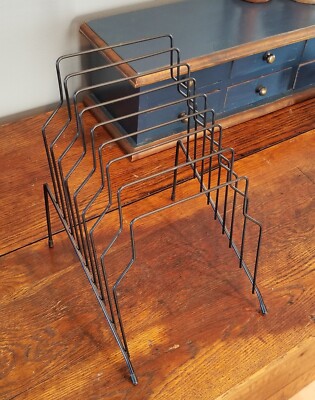 Vintage Desktop Wire Step File Organizer Divider Rack for Office ...