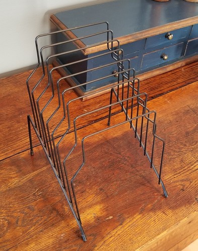 Vintage Desktop Wire Step File Organizer Divider Rack for Office ...