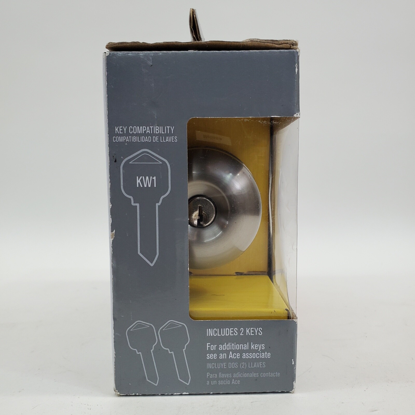 NOB Ace Premium Colonial Entry Keyed Door Knob Set Satin Nickel - No ...