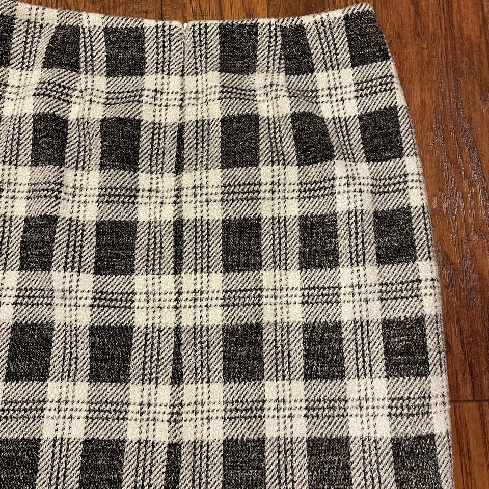 Christopher Banks Womens Skirt Size 12 Black Plaid Midi Length Lined ...
