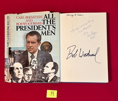 Watergate Reporter BOB WOODWARD signed book The Presidents Men Nixon ...