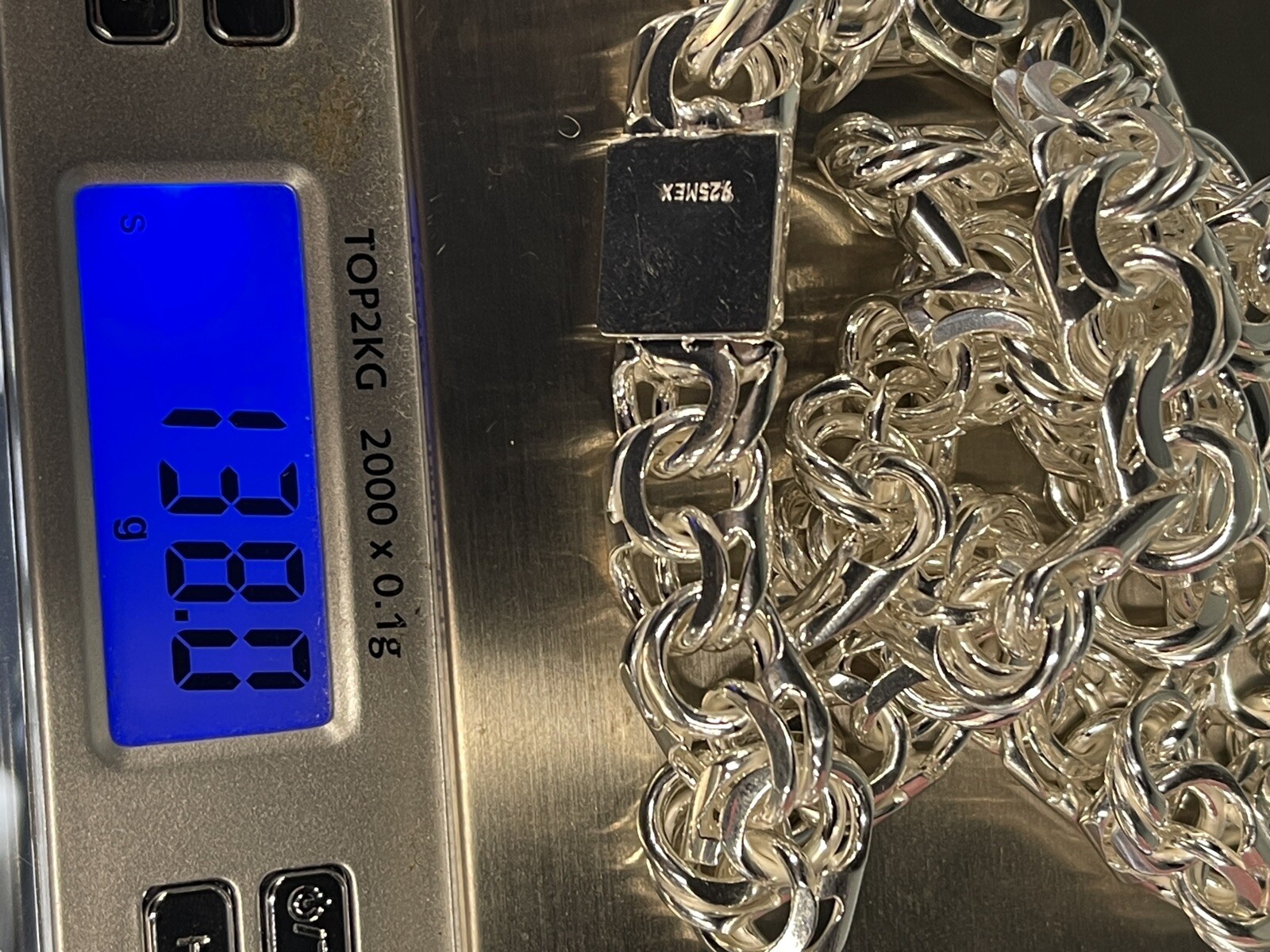 138 Grams 24inch 12mm Chino Link Custom Handmade Heavy Chain 925 ...