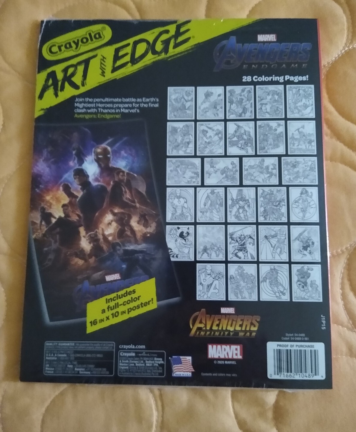 Crayola Art With Edge Marvel Avengers Endgame 28 Pages + 1 Poster ...