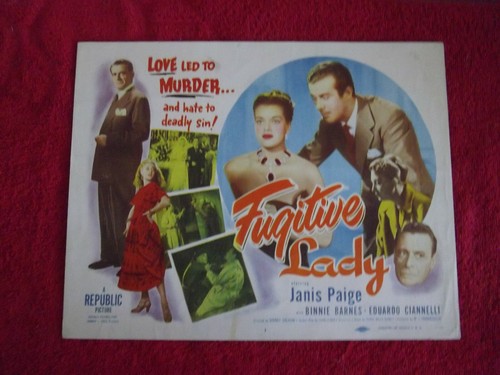 FUGITIVE LADY Film Noir Lobby Cards from 1951 | eBay