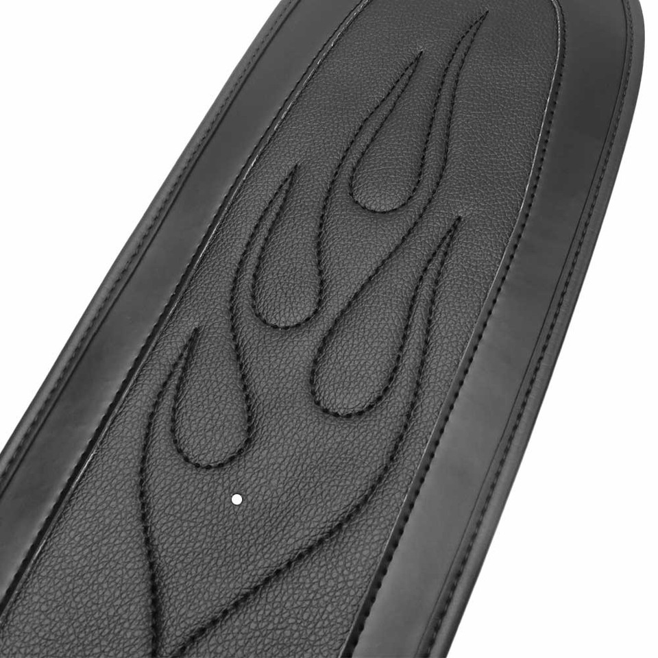 Flame Rear Fender Bib PU Leather Solo Seat Black Fits For Harley Dyna ...