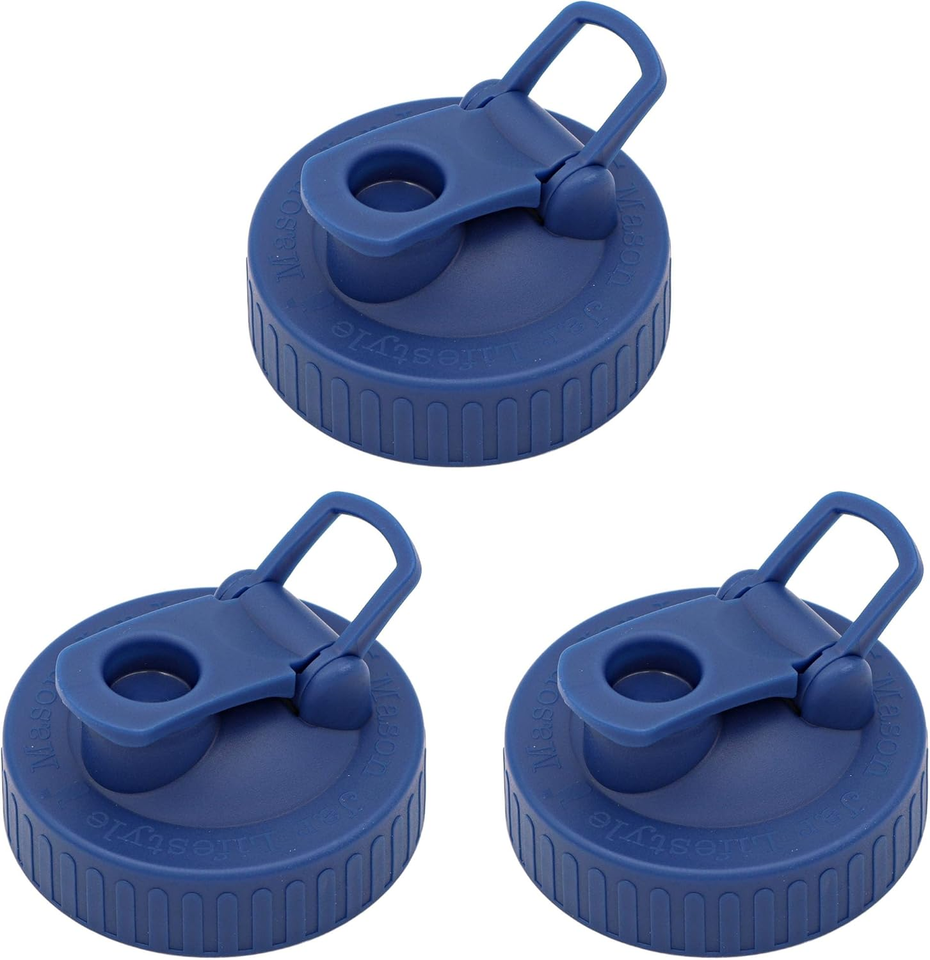 Cherry Red Pour & Store Lids with Carry Loop for Mason Jars (3 Pack ...
