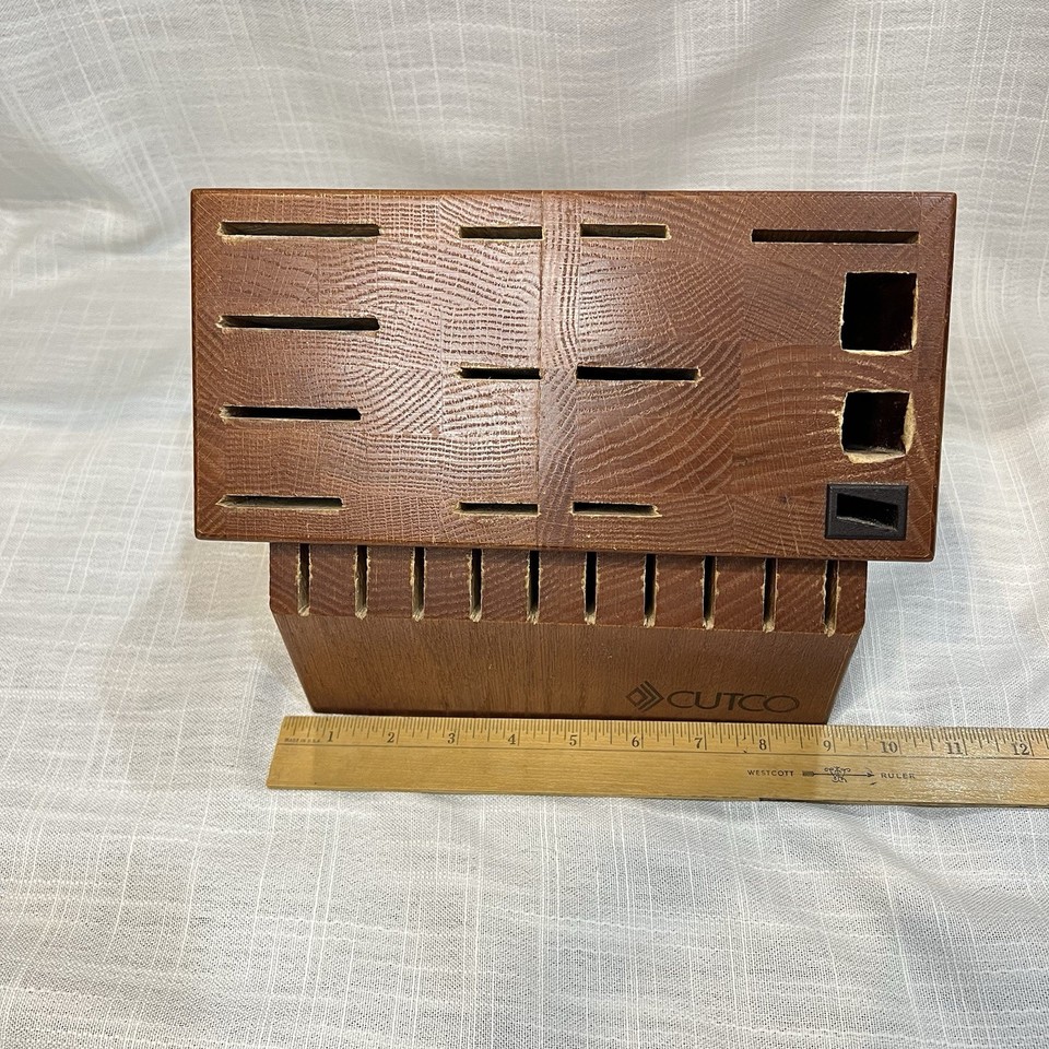 CUTCO Knife Block ~ 24 Slot Solid Hardwood ~ Made In USA ~ *READ* | eBay