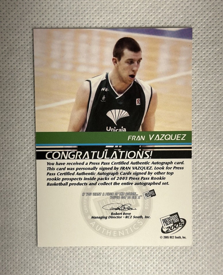 2005-06 Press Pass Fran Vazquez #/200 Rookie Auto Basketball Card ...