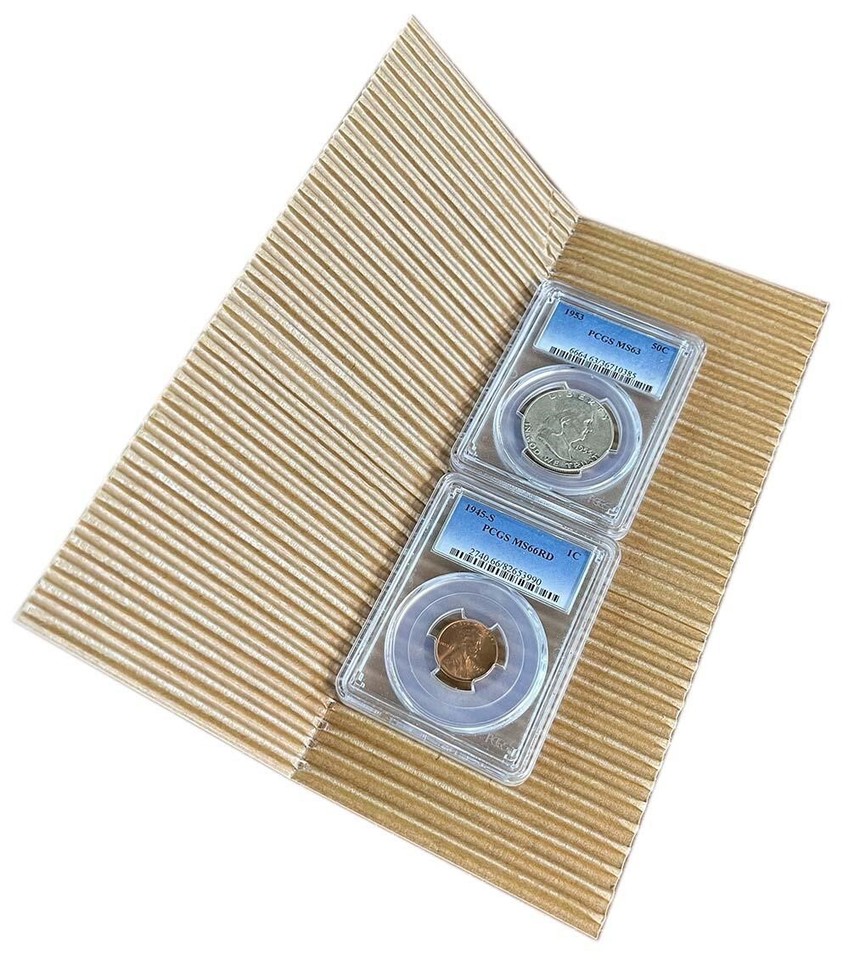 25 Mailers Adhesive Corrugated Cardboard For Coin Slab 2x2 Flip Jewelry ...