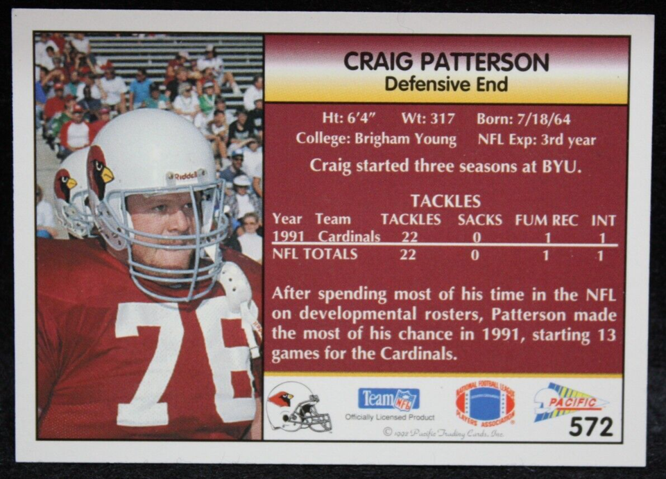 Craig Patterson 1992 Paciifc Card #572 | eBay