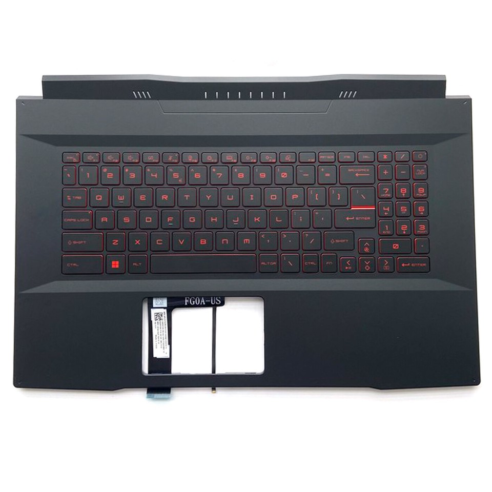 For MSI Katana GF76 MS-17L1 MS-17L3 Palmrest Cover Keyboard Full RED ...