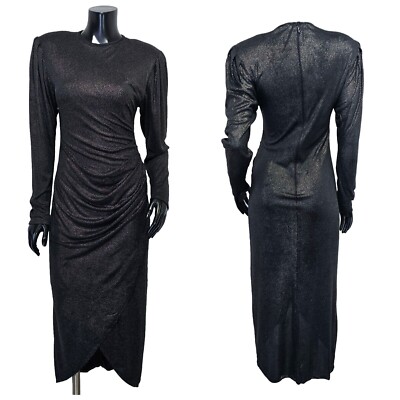 Vintage 80s Jeanette Kastenberg St. Martin Black Studded Draped Evening ...