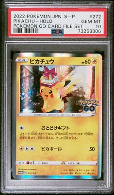 PSA 10 GEM MINT JAPANESE POKEMON 2022 PIKACHU HOLO 272/S-P POKEMON GO ...