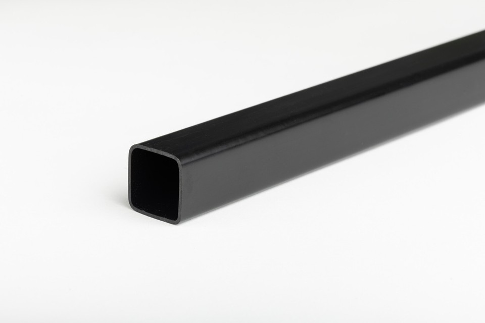 Black Plastic Square Tubes, PVC box section, square pipe 1 metre, 50x50 ...