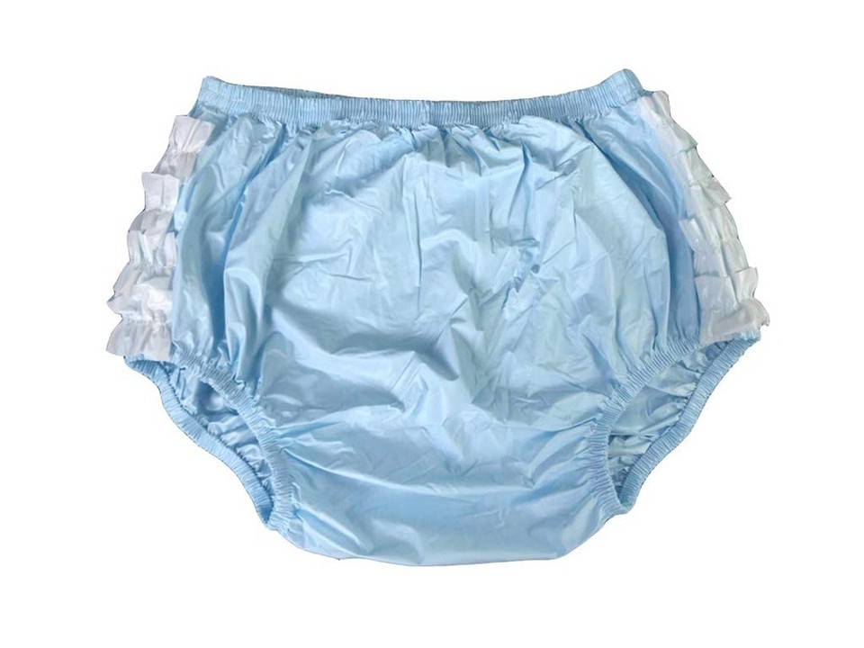 Pack Of 6 x Adult Frilly Plastic Rumba Incontinence Pants Baby Blue RRP ...