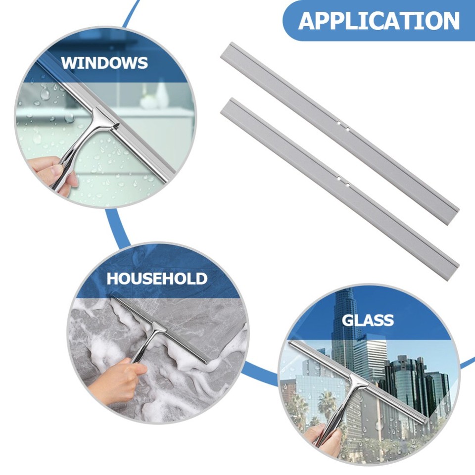 2 Pcs Glass Wiper Strip Window Cleaner Tool Cleaning Wipers Practical ...