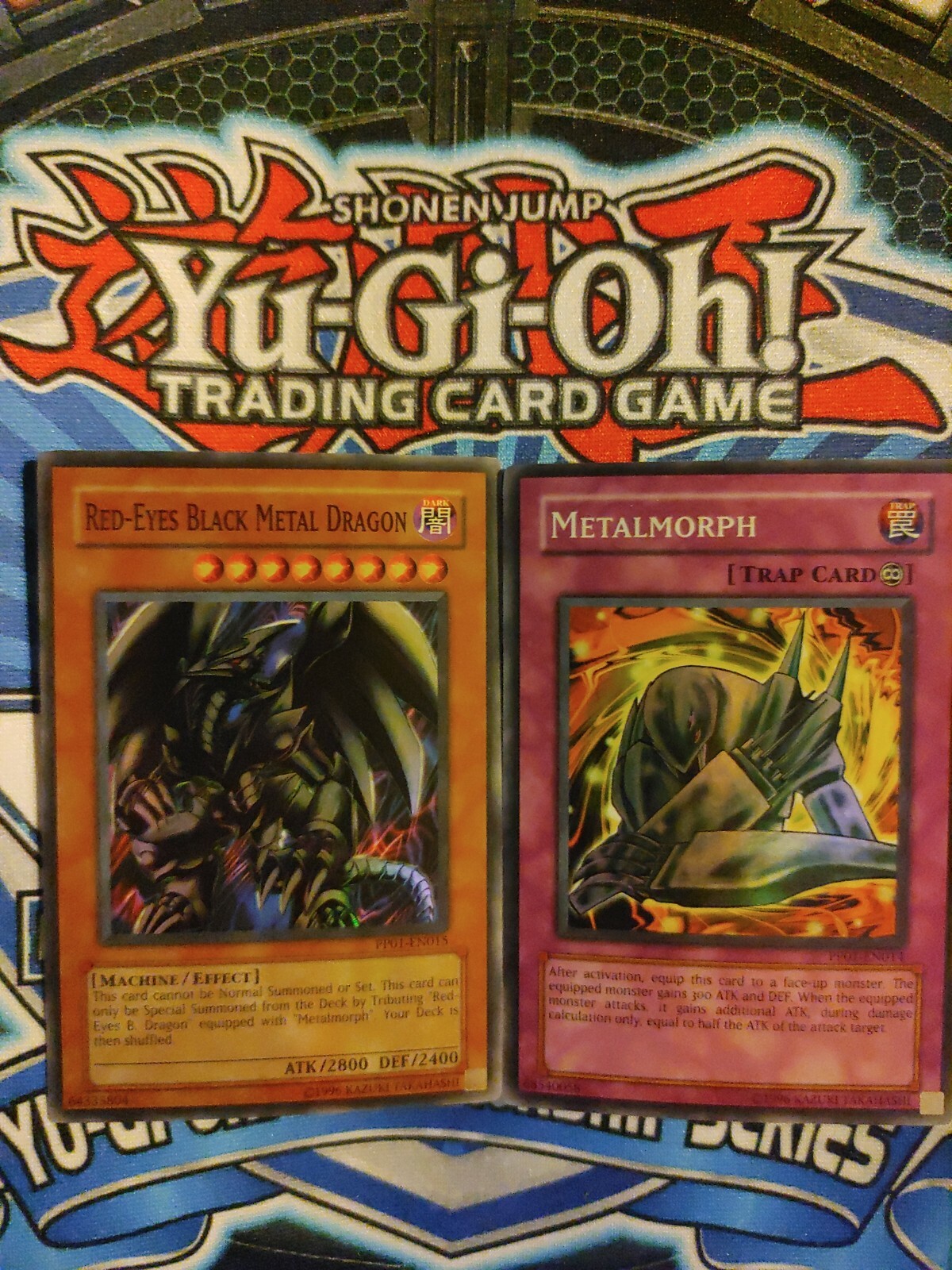 Yugioh Red-Eyes Black Metal Dragon & Metalmorph PP01 Super Rare Pair ...