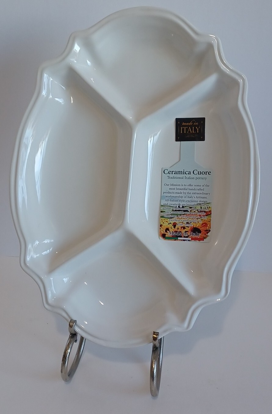 Ceramica Cuore 4 Divided Veggie Platter Traditional Italian Pottery, 14 ...